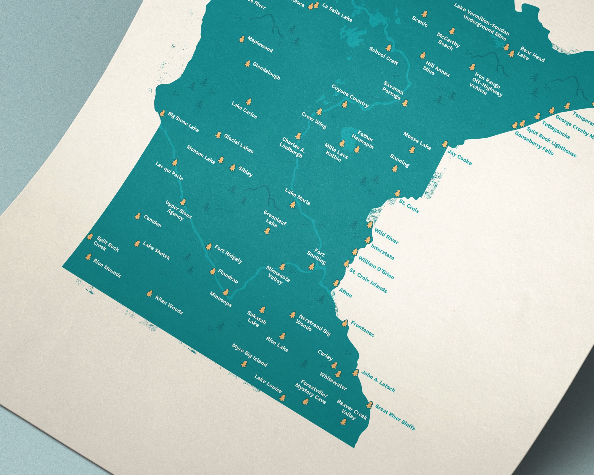 Minnesota Parks Poster National and State Park Map Print Hiker Gift - Etsy