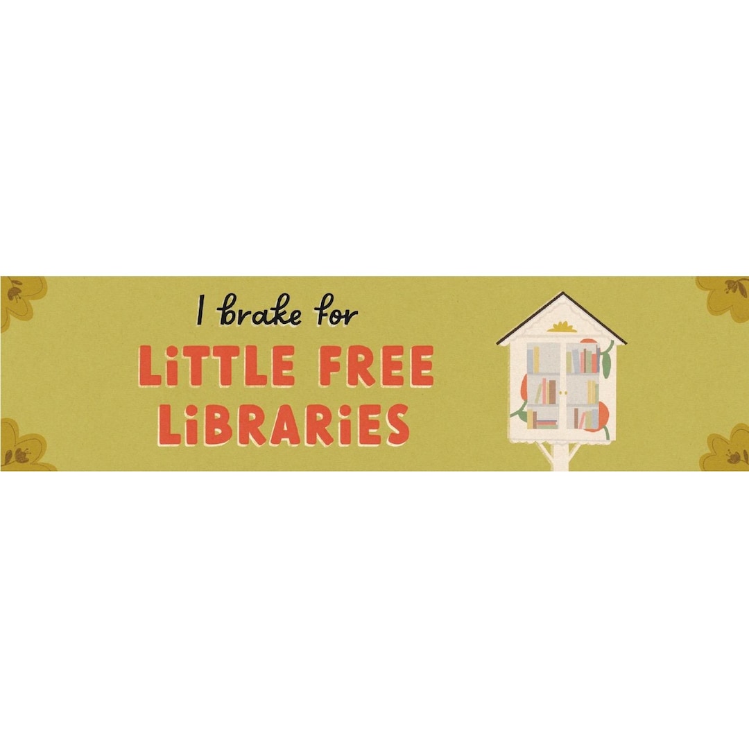 Booklover Bumper Sticker - Little Free Library - Book Nerd Gift - Cute ...