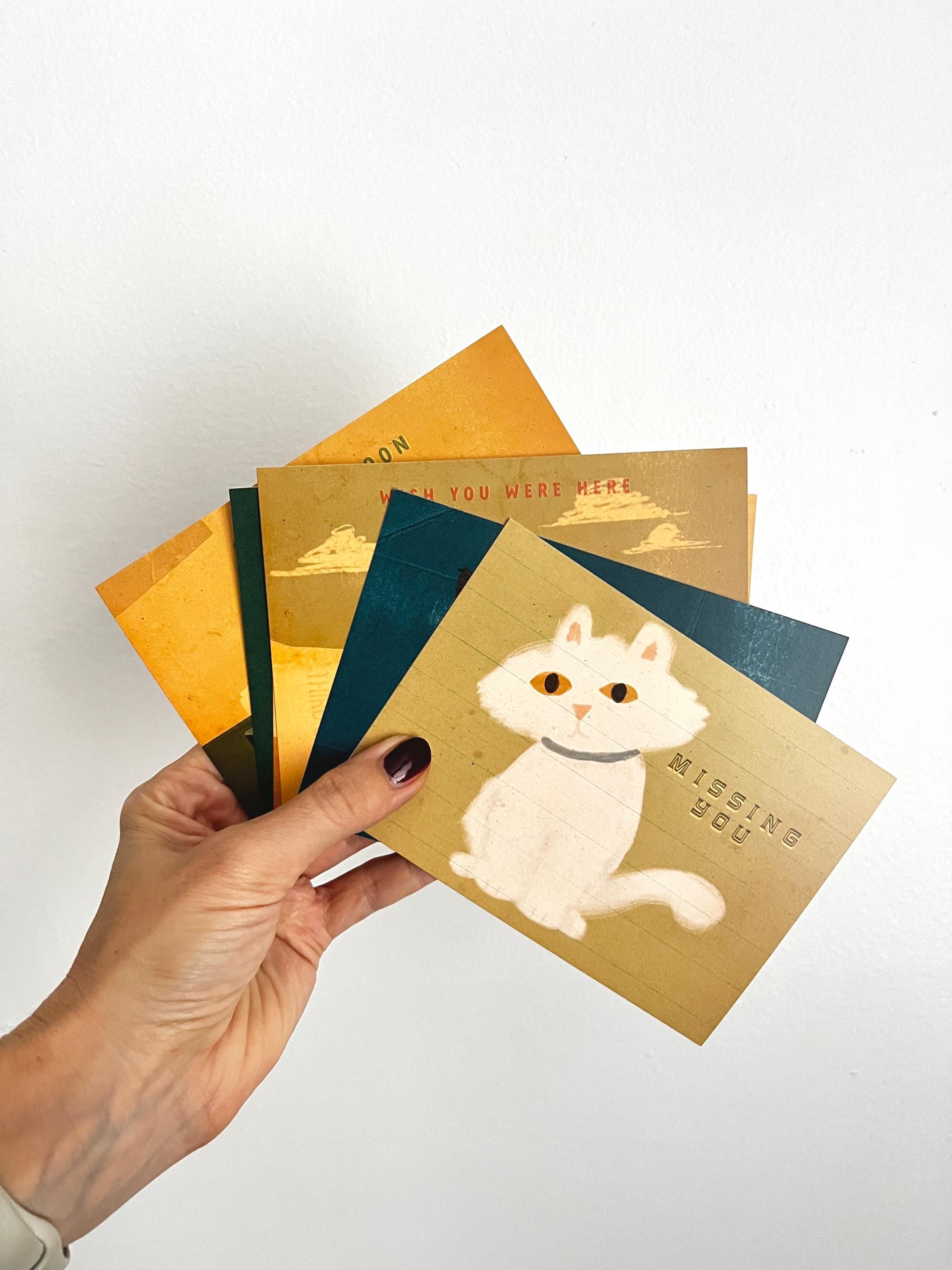 Cat Postcards, Set of 6 - Get Well Soon, Wish You Were Here Cards ...
