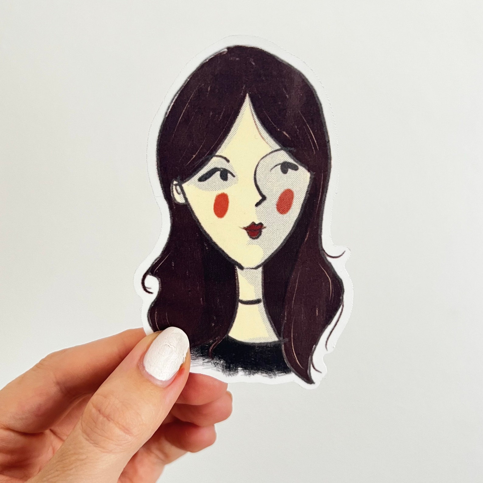 Girl Portrait Sticker Vivian Glossy Vinyl Sticker 4 Inch Sticker for ...