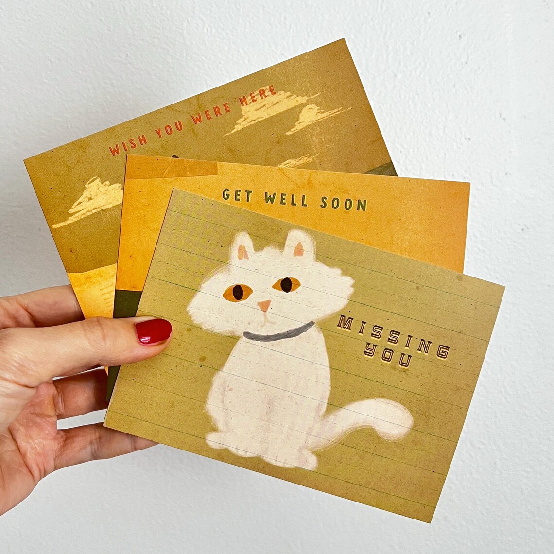Cat Postcards, Set of 6 - Get Well Soon, Wish You Were Here Cards ...