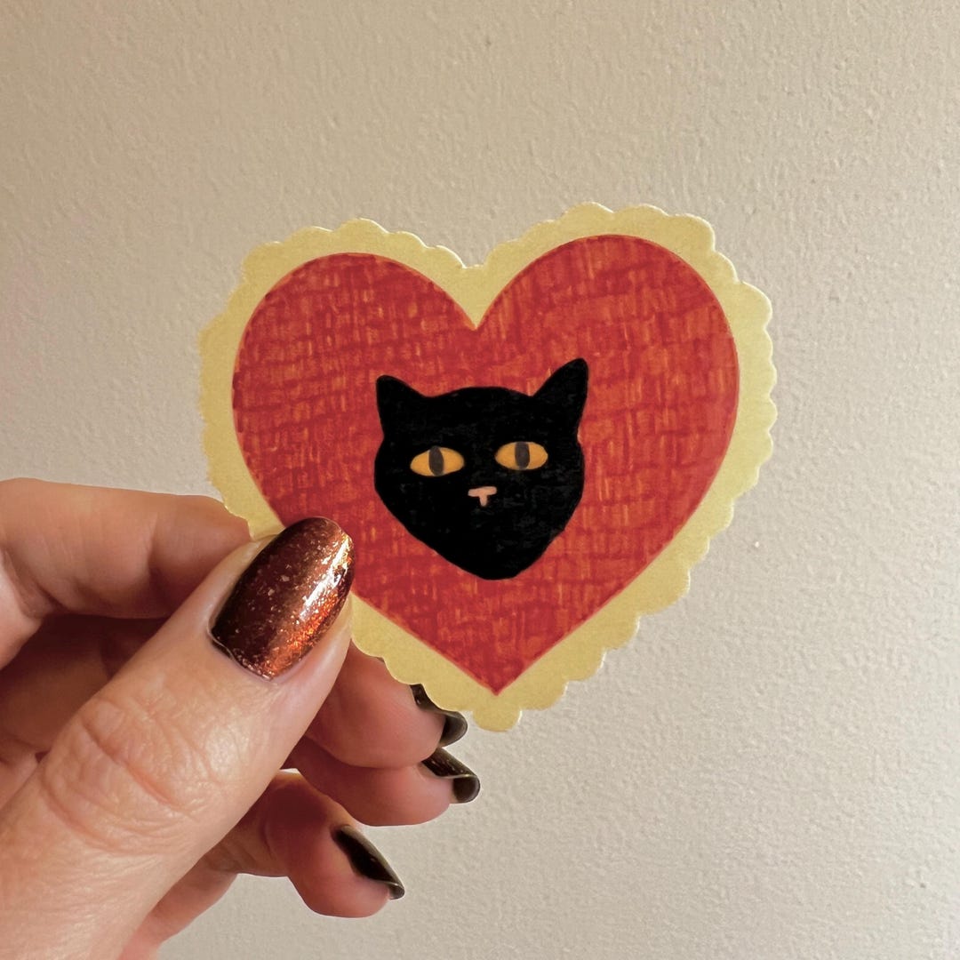 Cat Valentine Sticker Abe Cat Portrait Sticker Glossy Vinyl Sticker ...