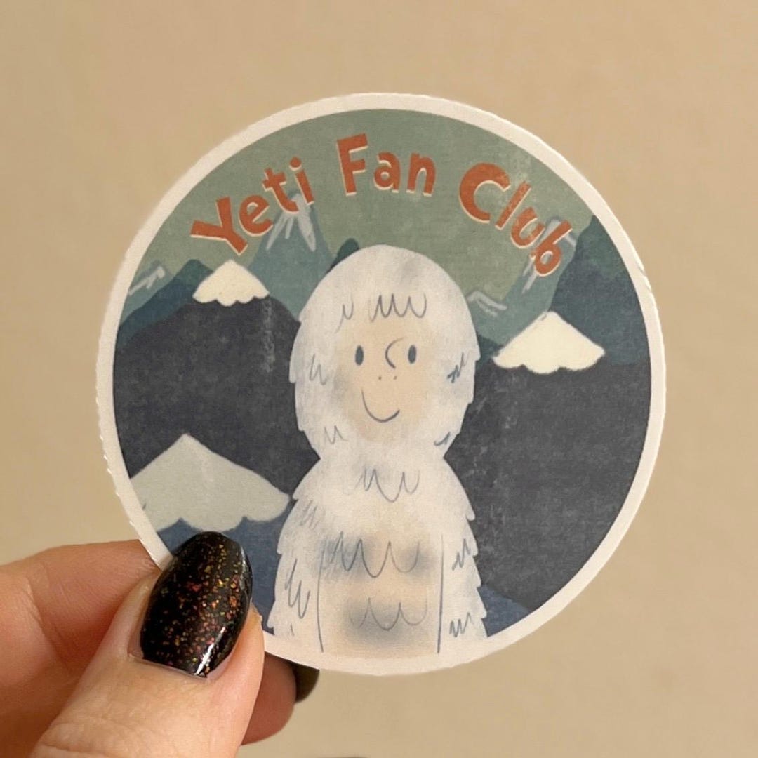 Cute Yeti Sticker - Cryptid Vinyl Sticker - Snow Monster Sticker for ...
