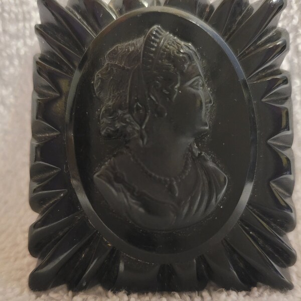 Black Bakelite Cameo - Etsy