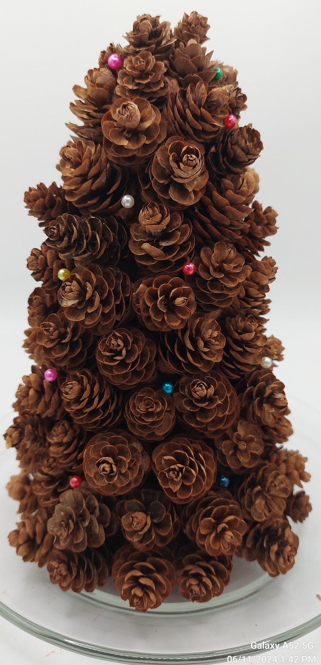 8-inch-tall Natural Pinecone Tree With Pin Stick Ornaments - Etsy
