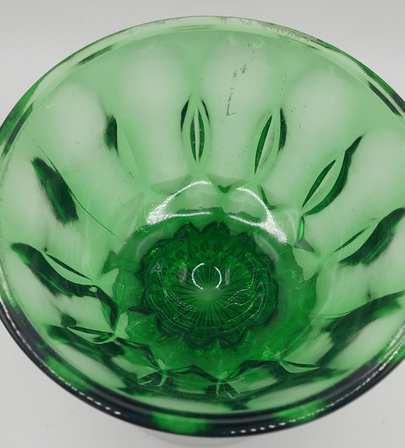 Retro Anchor Hocking Fairfield Pattern Spearmint Green Glass Candy Dish ...