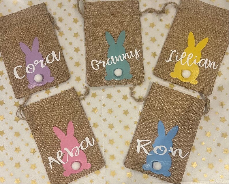 Personalised Easter Bunny Bags, Bunny, Bag, Treat Bag, Boy, Girl, Gift ...