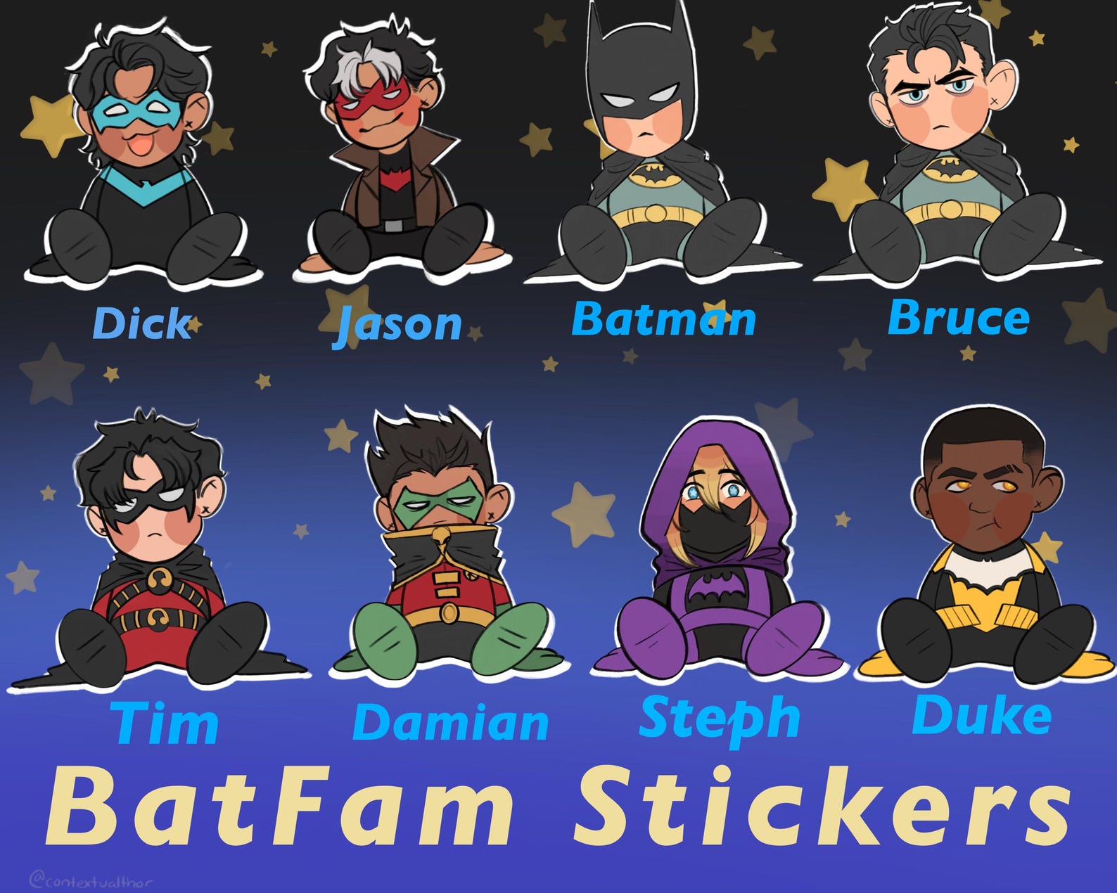 Batfam Stickers - Etsy