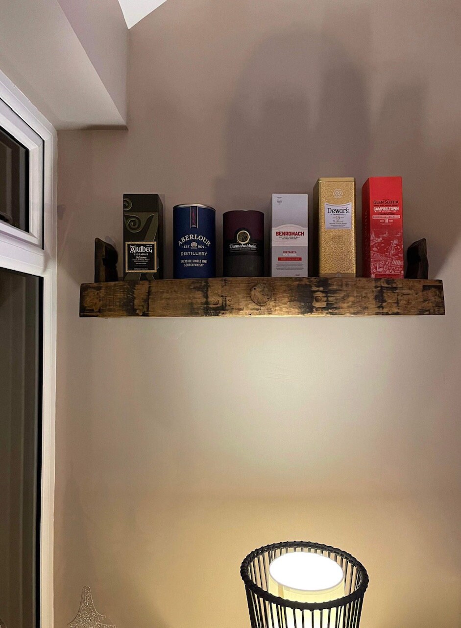 Drinks Shelf Made From Whisky Barrel Stave - Etsy UK