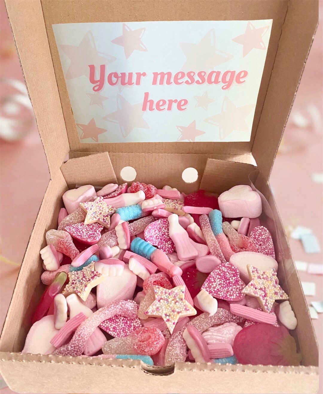 Pink Pick N Mix Sweet Box, Personalised Sweet Gift, Birthday, Baby Girl ...