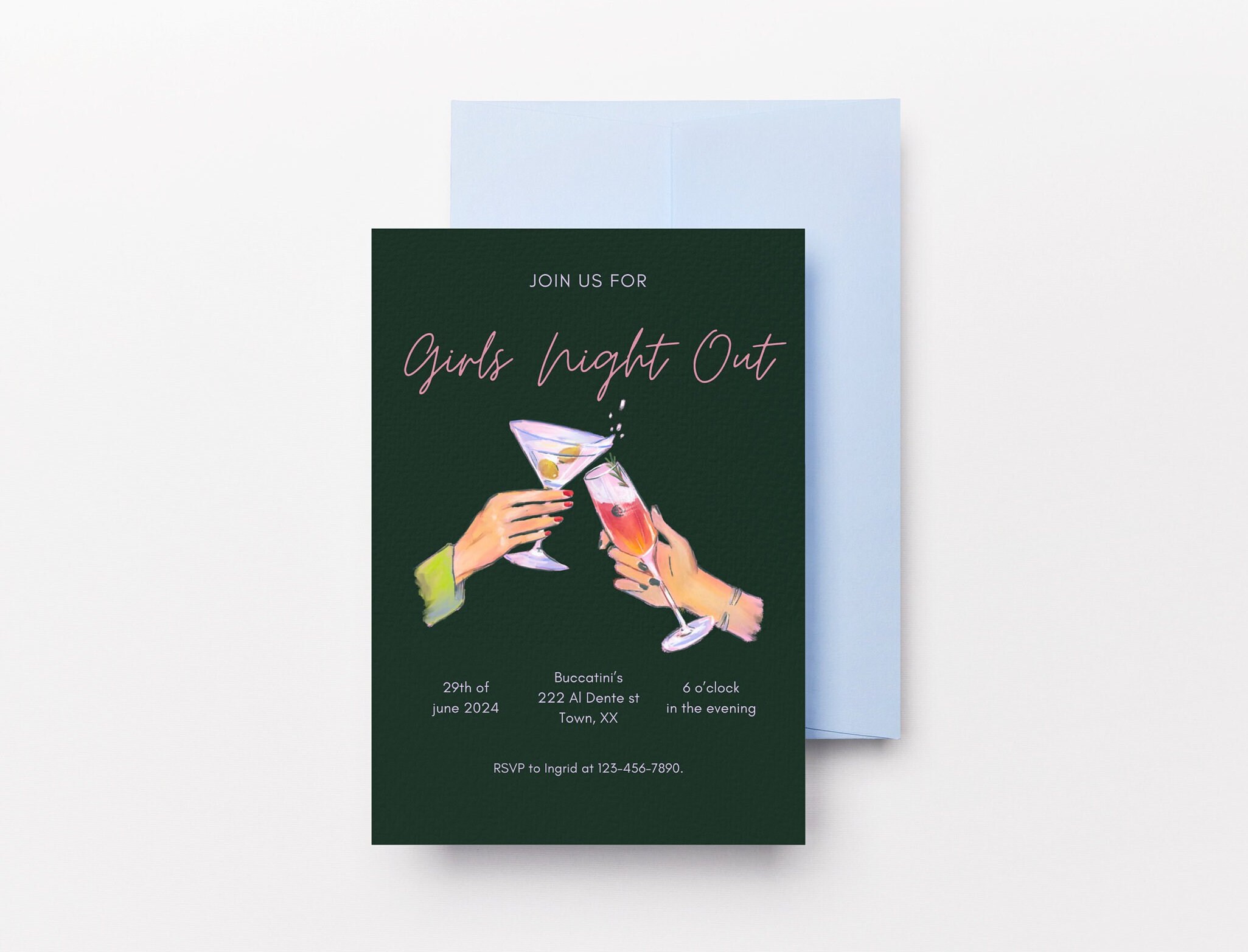 Girls Night Out Invite Template, Digital Download, Editable - Etsy