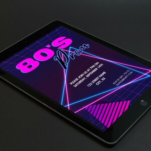 80's Prom Invitation Template, Palm, Neon, Digital Download - Etsy