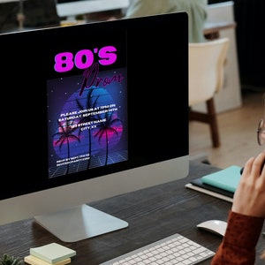 80's Prom Invitation Template, Palm, Neon, Digital Download - Etsy