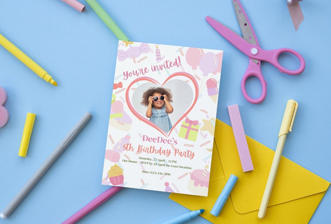 Sprinkles of Fun, Birthday Party Invitation Template, Editable, Instant ...