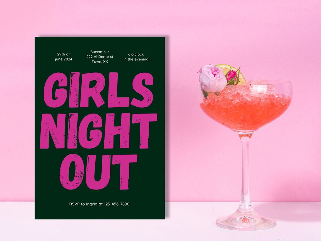 Girls Night Out Invite Template, Digital Download, Editable - Etsy