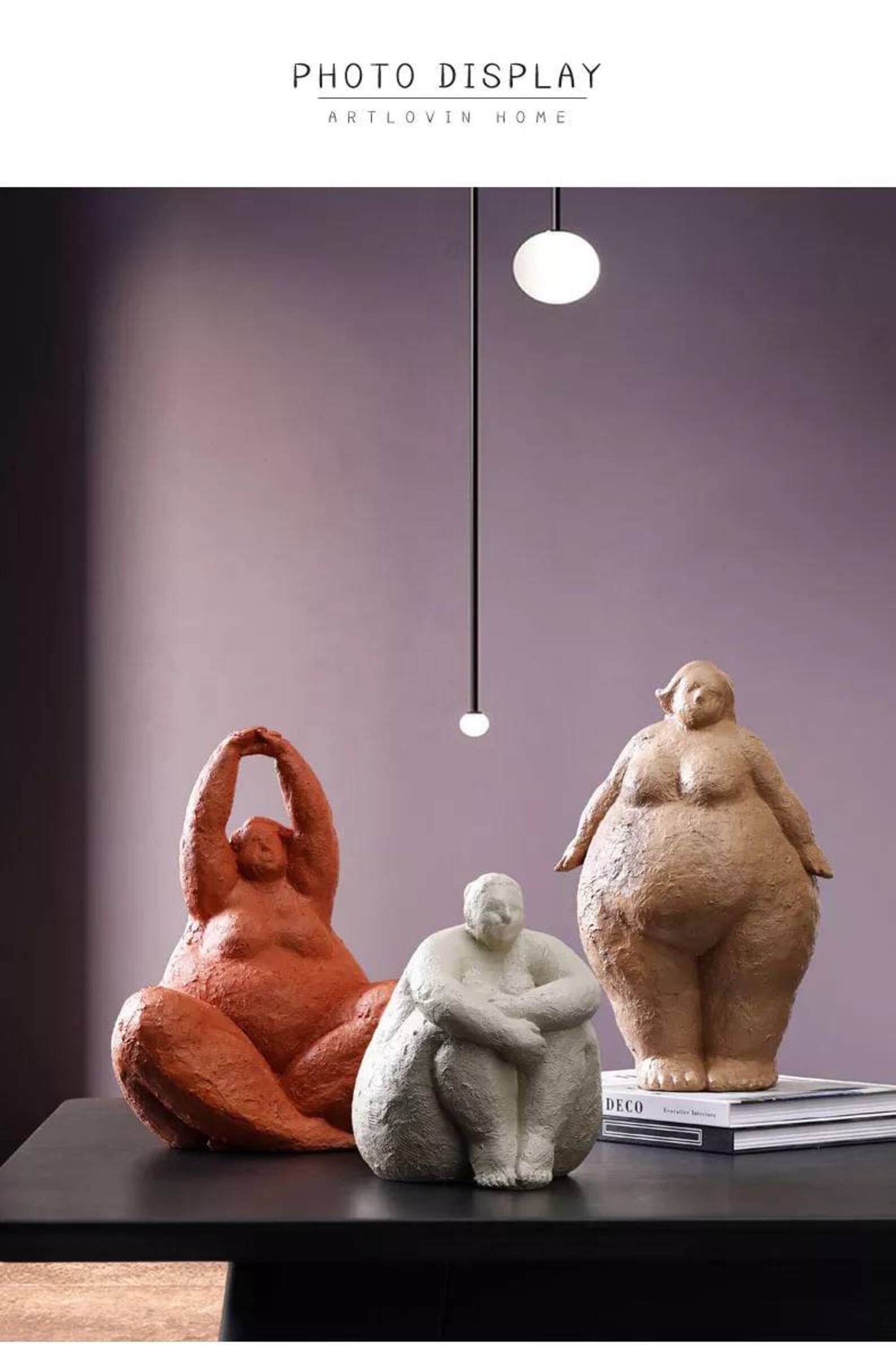 Abstract Fat Lady Figurines Vintage Woman Statue Tabletop | Etsy