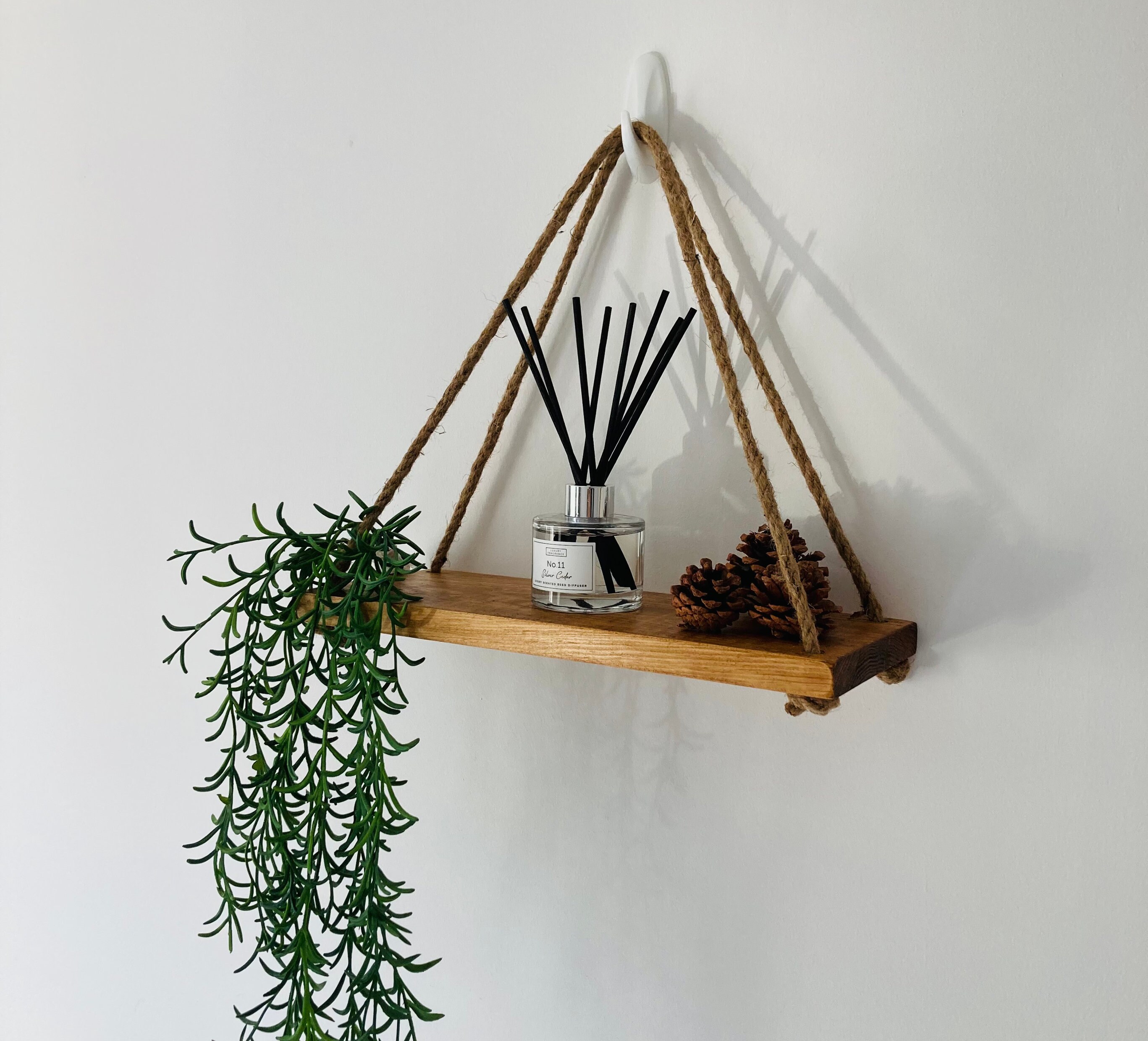 Rustic Wooden Hanging Rope Shelves Various Tiers 6 Briwax - Etsy UK