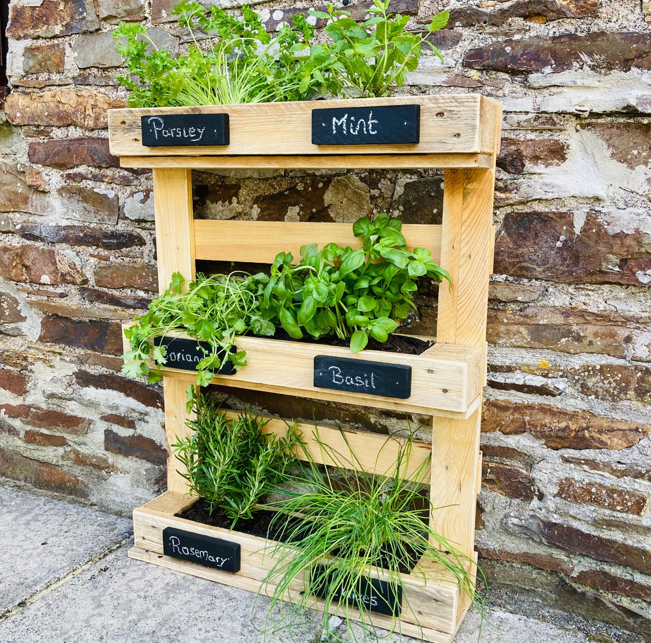 Wooden Pallet Planter Recycled Herb Garden Chalkboard - Etsy UK