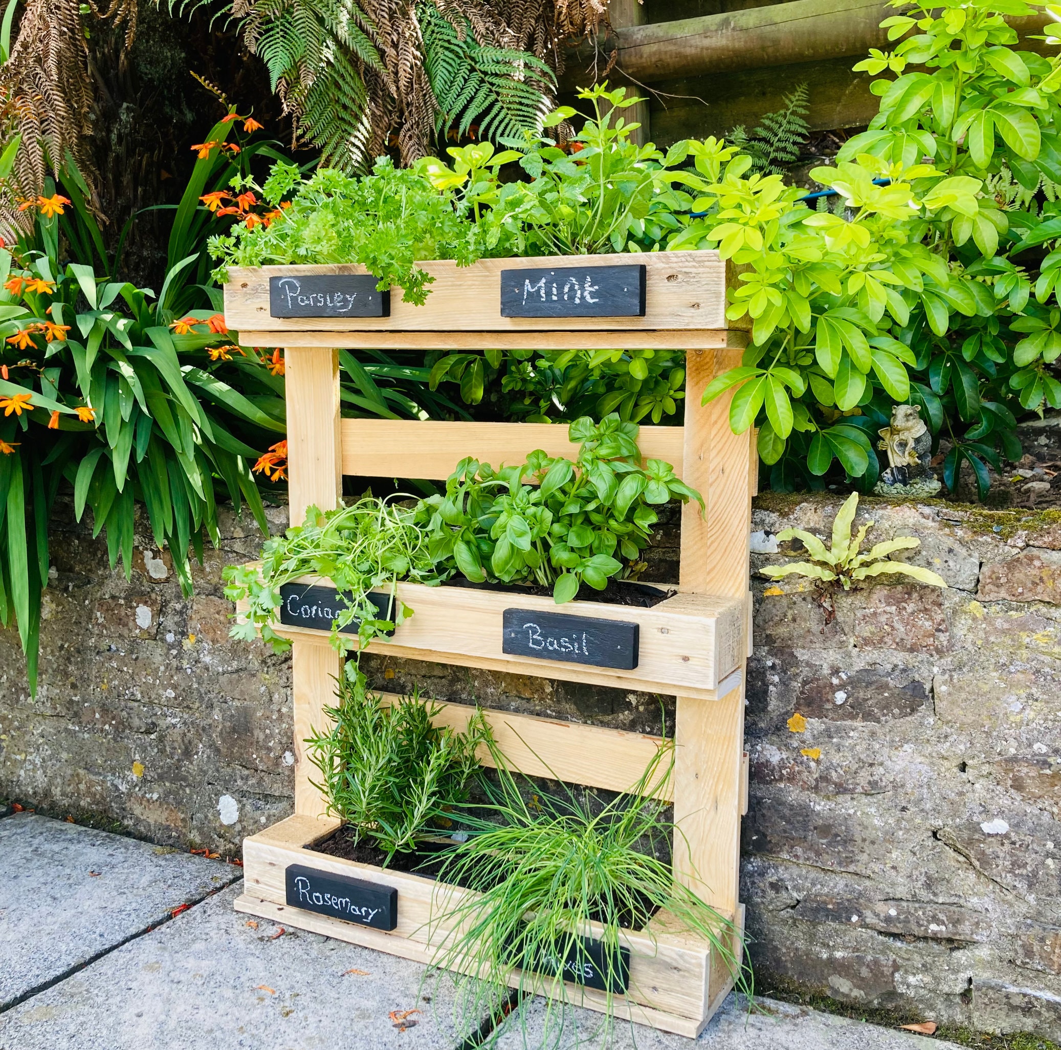 Wooden Pallet Planter | Recycled Herb Garden | Chalkboard - Etsy