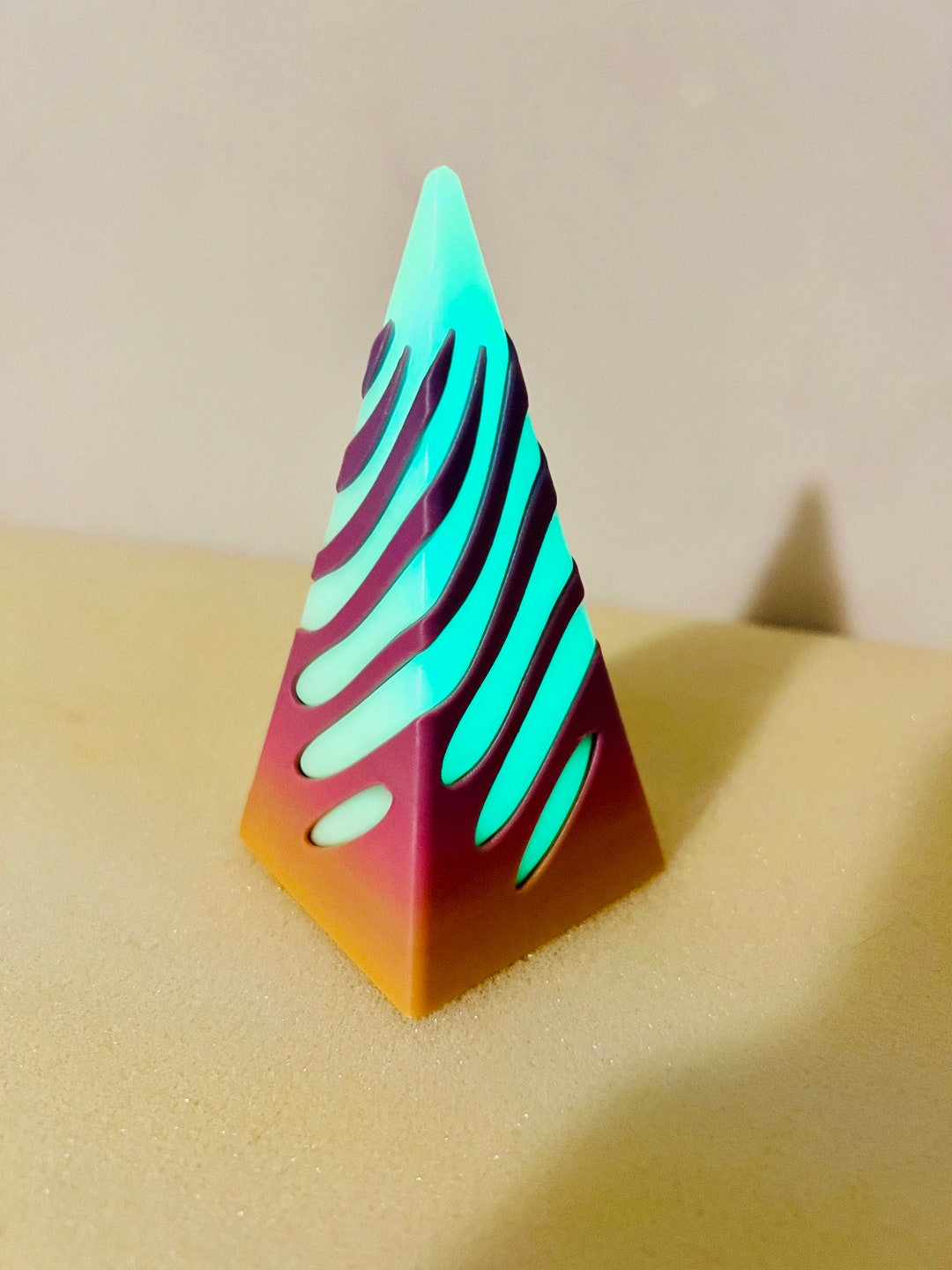 Glow in the Dark Pyramid Slider Fidget Desk Toy - Etsy