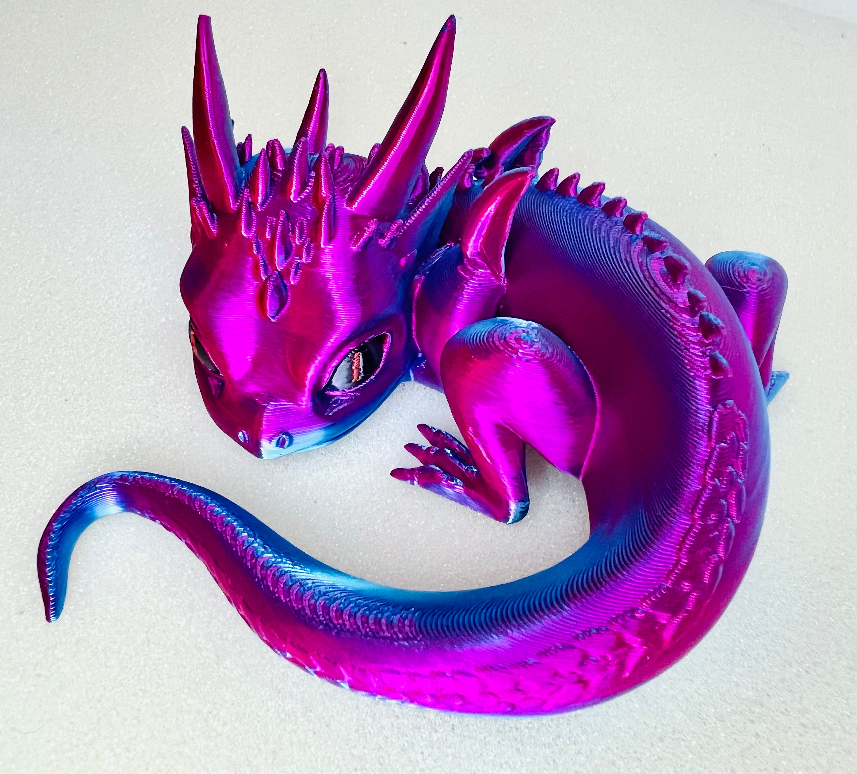 Curled Baby Dragon, Desk Décor, Fantasy Creature, Mythical Pet ...