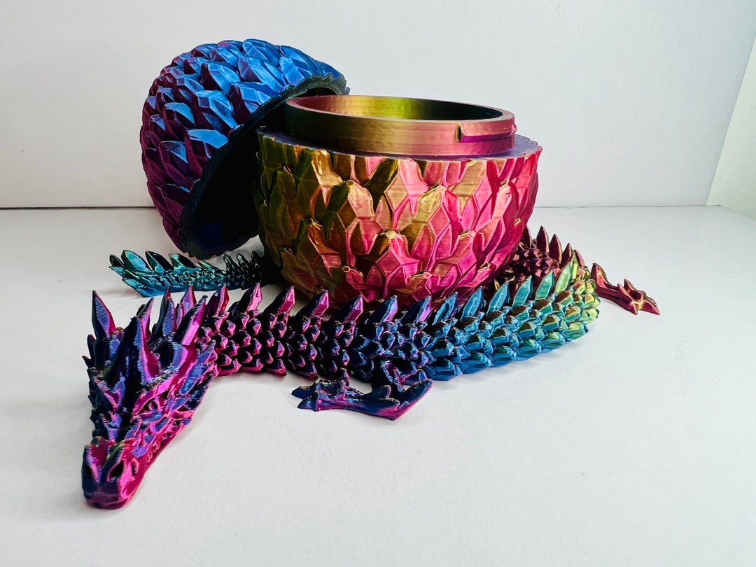 Spiked Articulating Dragon With Dragon Egg - Etsy