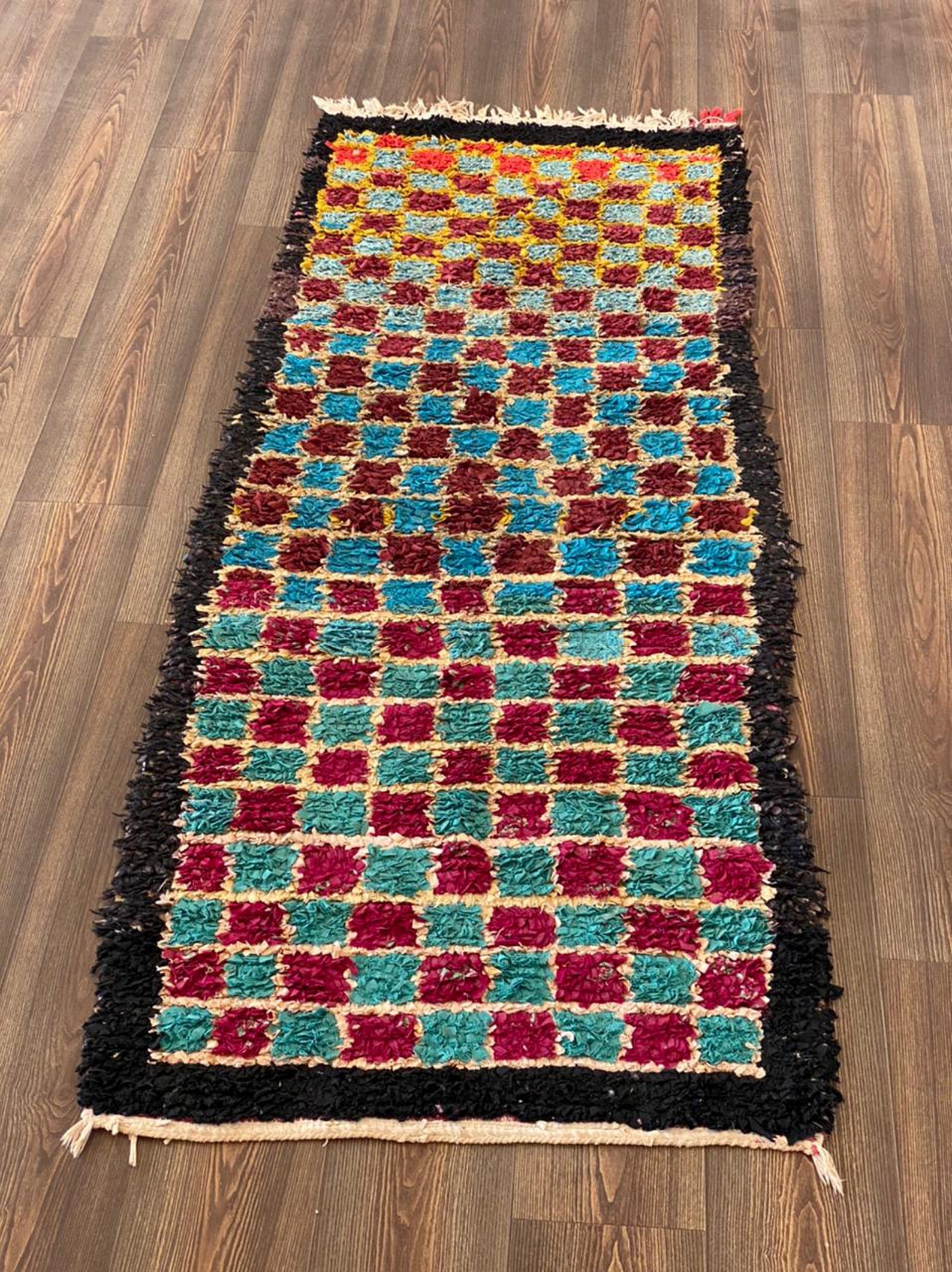 Checker Colorful Rugs 4x6 Ft Vintage Checkered Rug Moroccan - Etsy