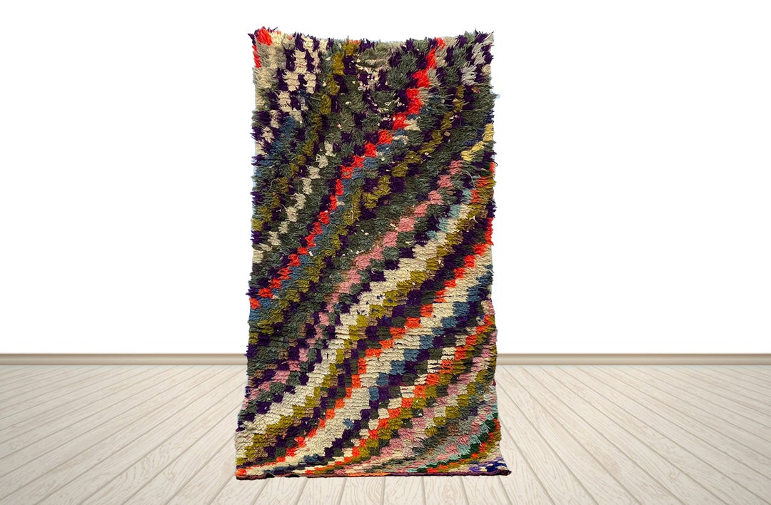Colorful Area Rug, 3x6 Feet Vintage Berber Rug, Moroccan Woven Area ...