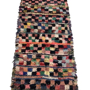 3x6 Ft Checkered Area Rug, Vintage Rug, Moroccan Berber Rug, Floor Rugs ...