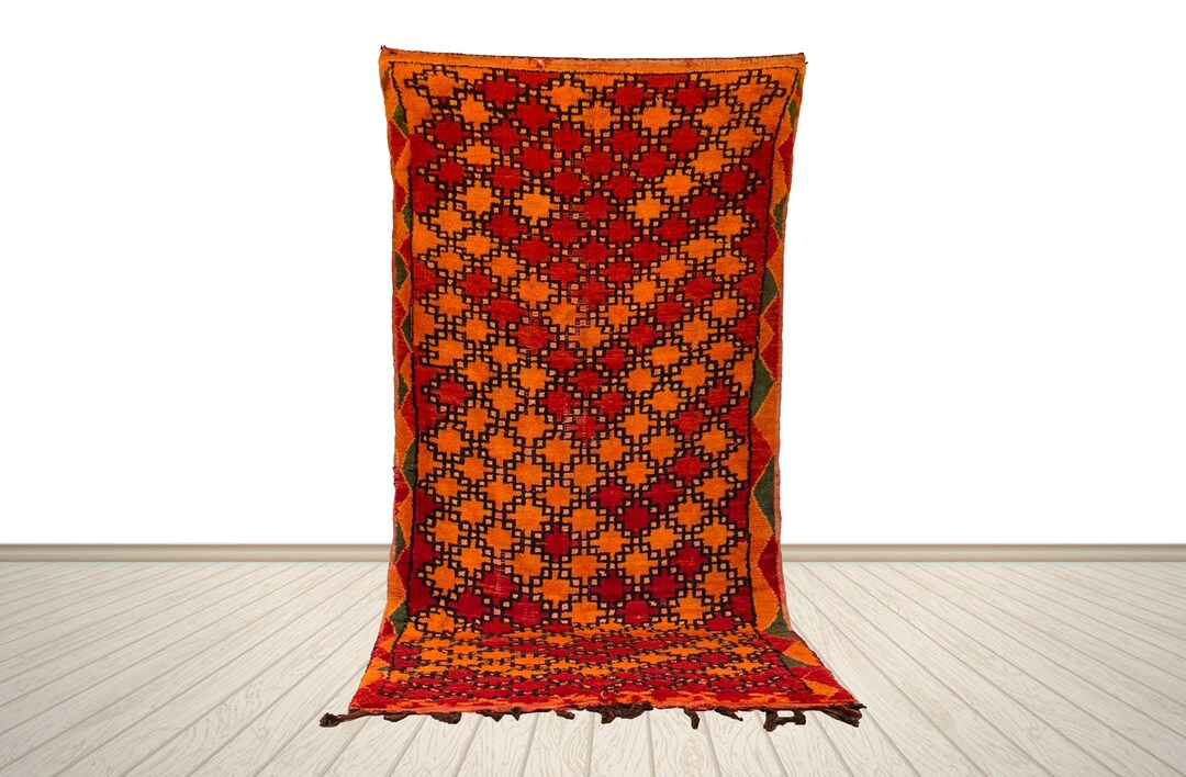 Moroccan Wool Rug, 4x8 Ft Berber Area Rug,woven Azilal Rug,handmade ...