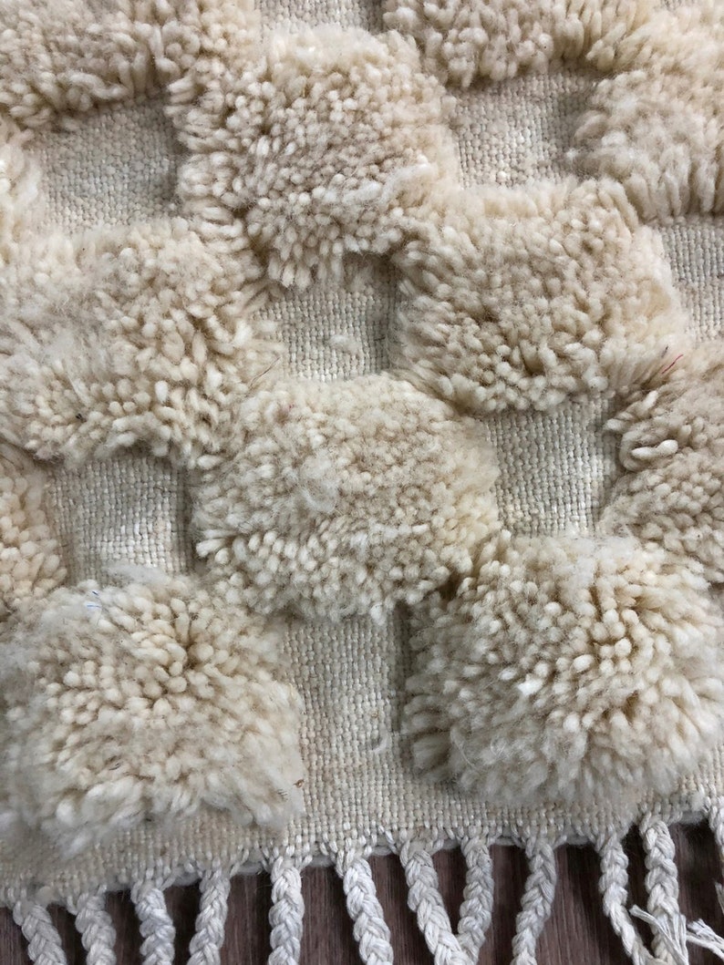 White Boho Rug Wool Area Rug Woven Rug Moroccan Rugs. | Etsy