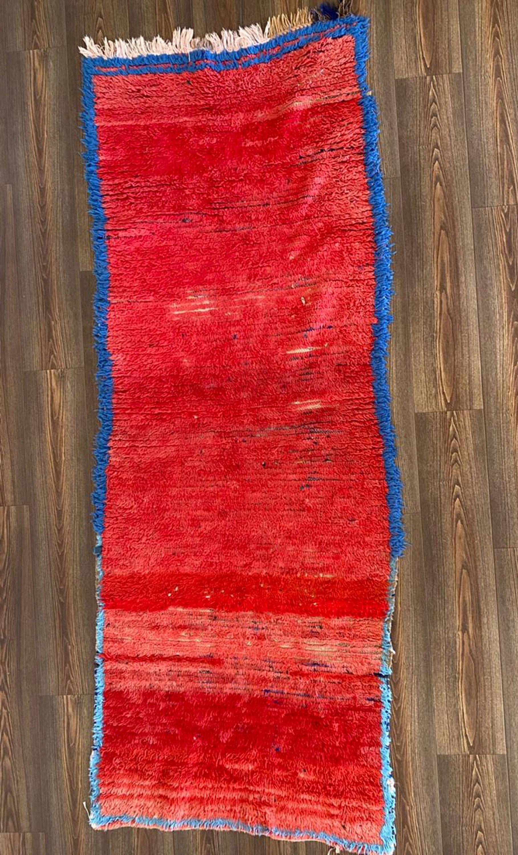Red runner rug 3x7 ft Moroccan runner rug Berber runner rug. | Etsy