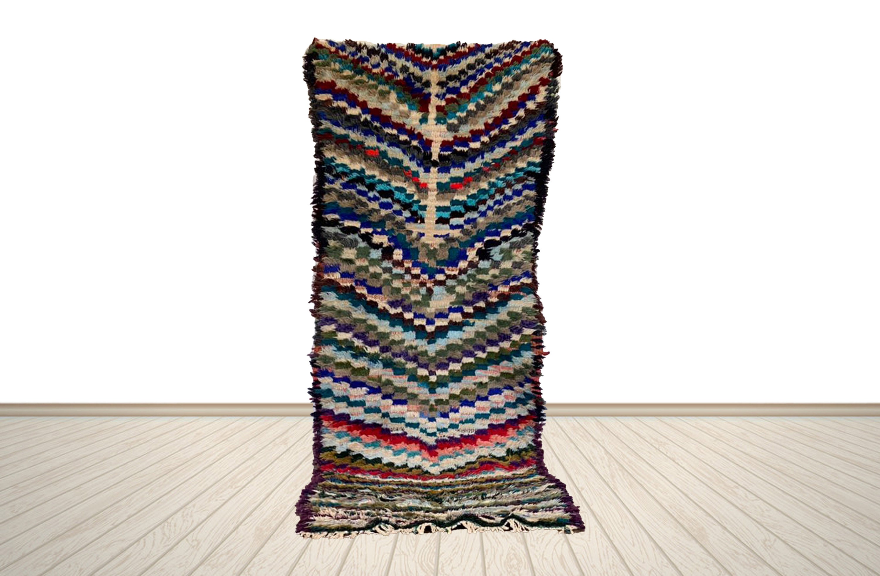 Checkered runner rug 3x7 ft Moroccan rug runner checkerboard | Etsy