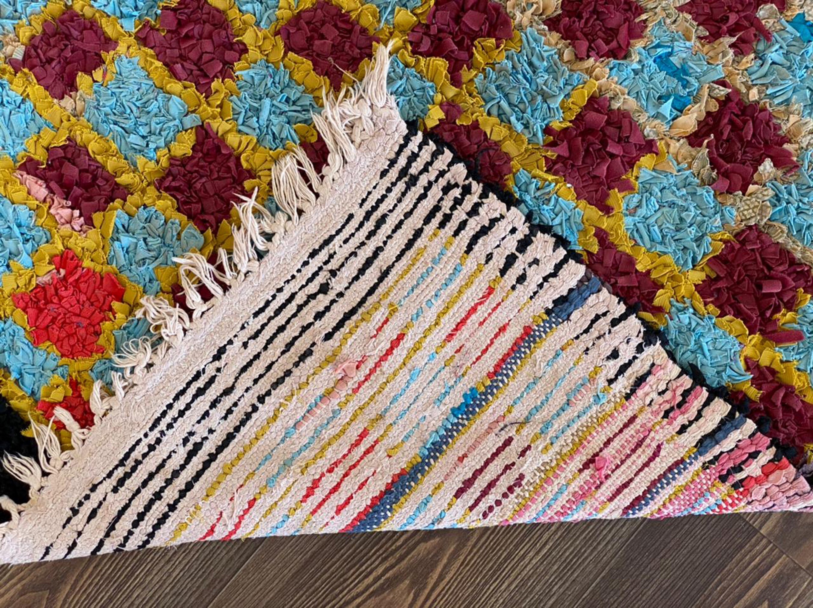 Checker Colorful Rugs 4x6 Ft Vintage Checkered Rug Moroccan - Etsy