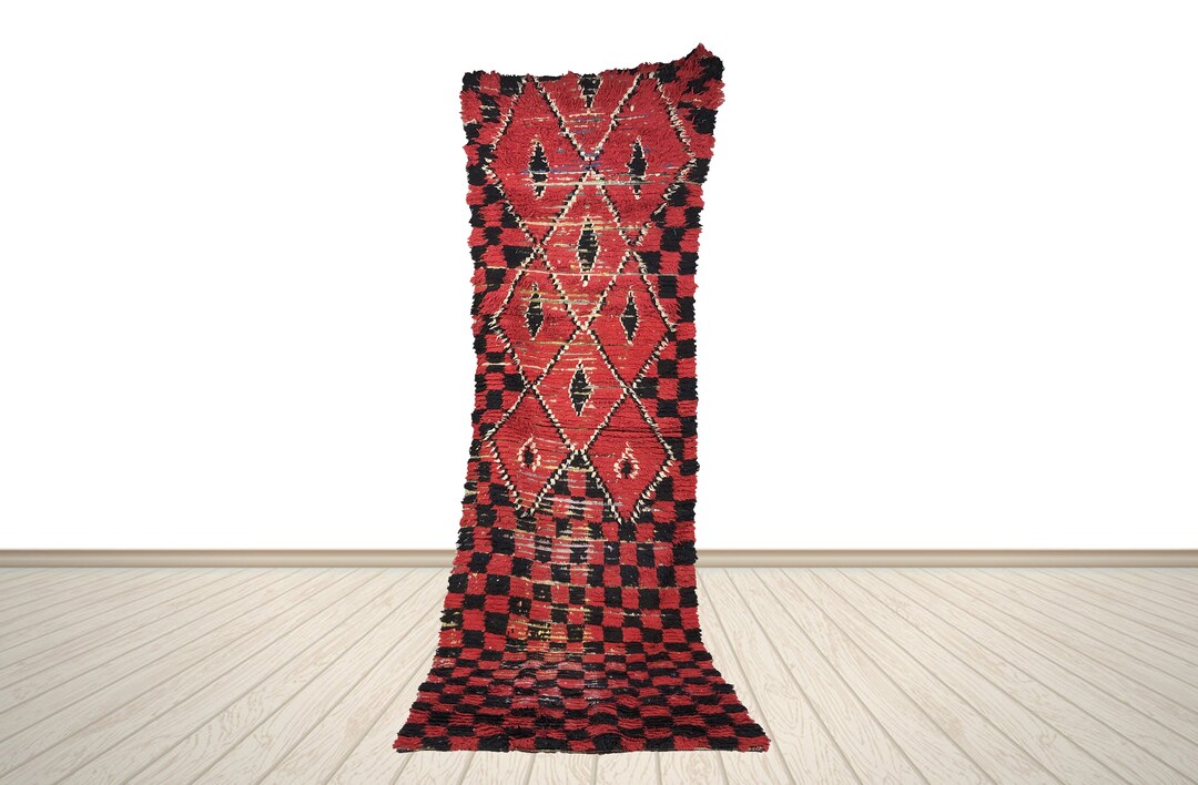 Checkerboard Runners, 3ft X 9ft Checkered Runner Rug, Checker Red ...