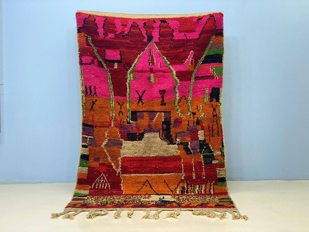 Berber Area Rug: Moroccan Bohemian Design (soft Wool, Washable) - Etsy