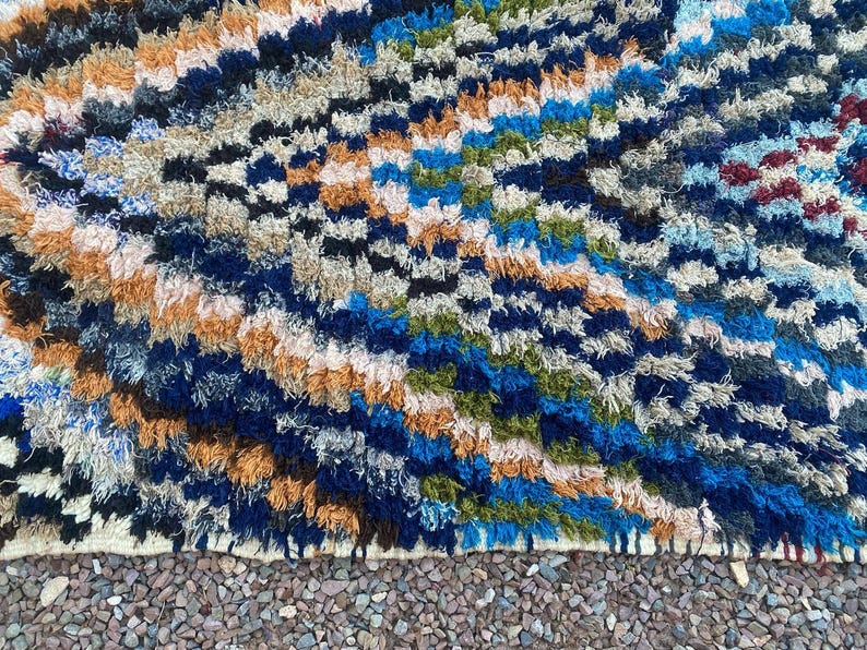 Vintage Boho Runner Rug - Colorful Moroccan Beni Ourain Style - Etsy