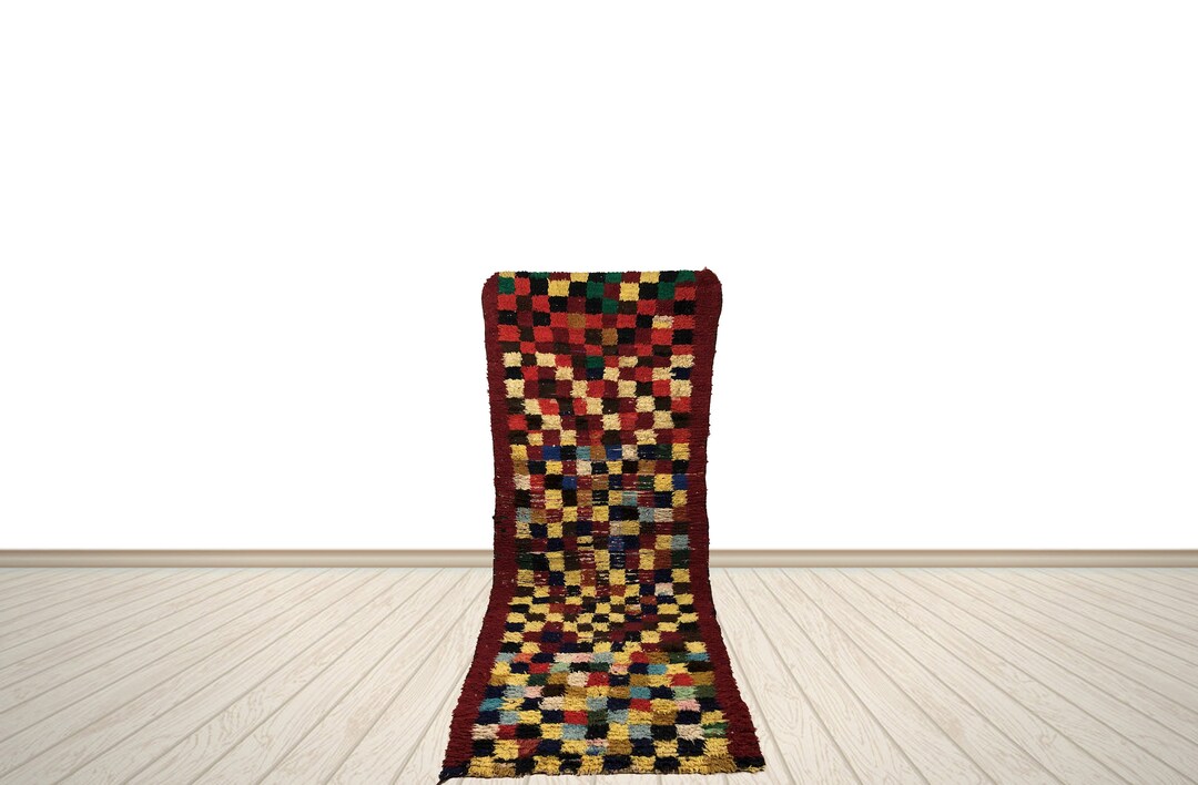 3ft X 8ft Checkerboard Runner, Checker Runner Rug, Checker Board Runner ...