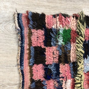 3x6 Ft Checkered Area Rug, Vintage Rug, Moroccan Berber Rug, Floor Rugs ...