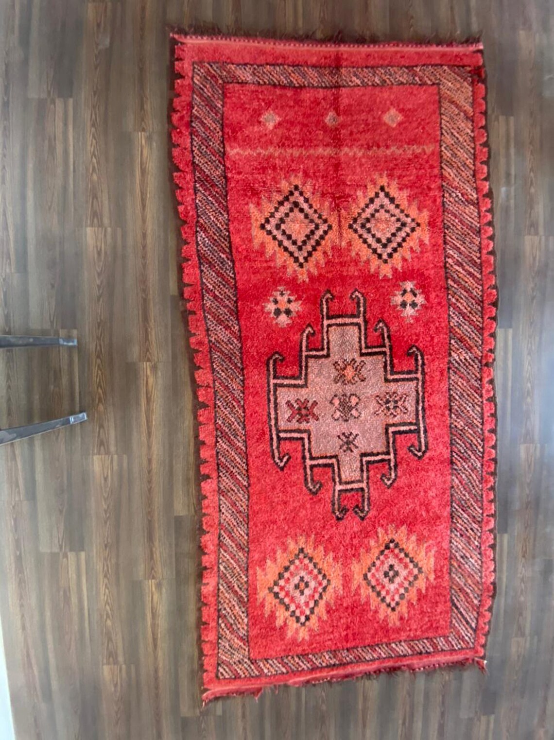 Red moroccan rug 5x10 ft Wool area rug Vintage berber rug. | Etsy