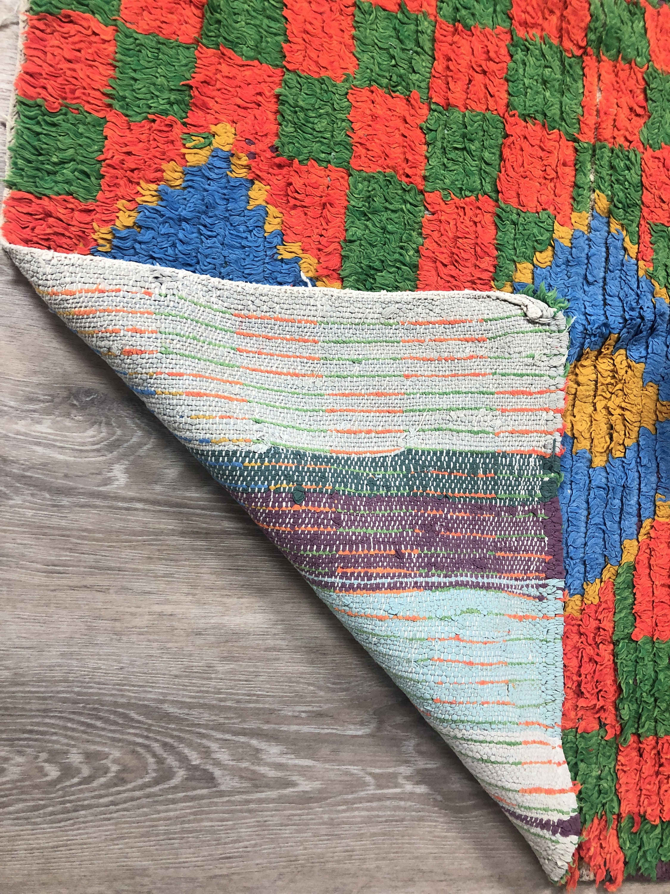 Moroccan checker rug 3ft x 6ft checkerboard rug checkered | Etsy