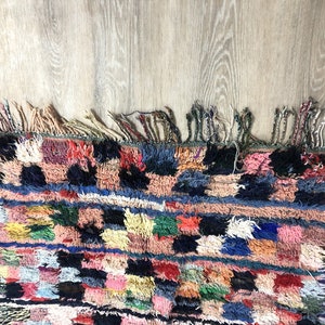 3x6 Ft Checkered Area Rug, Vintage Rug, Moroccan Berber Rug, Floor Rugs ...