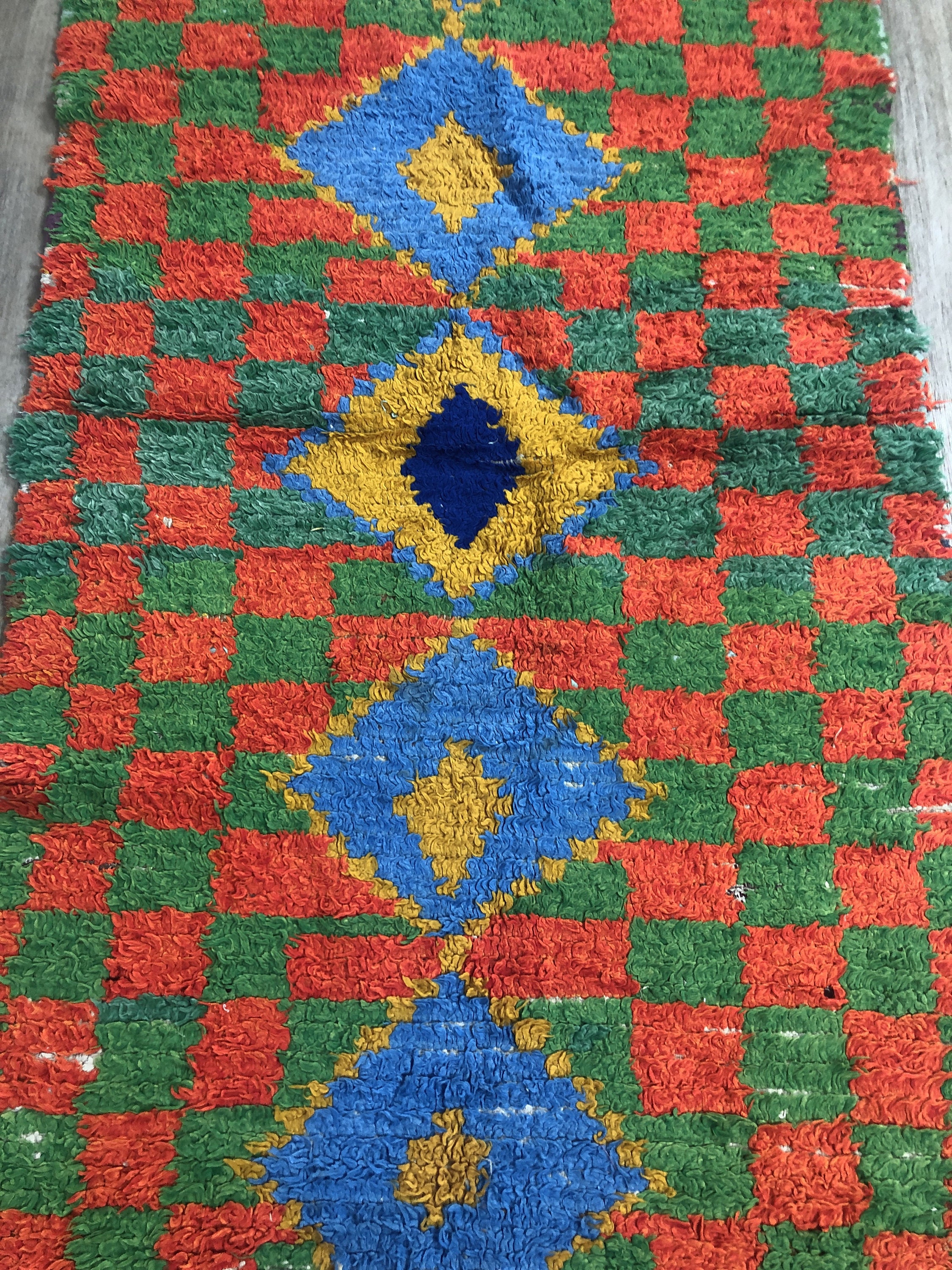 Moroccan checker rug 3ft x 6ft checkerboard rug checkered | Etsy