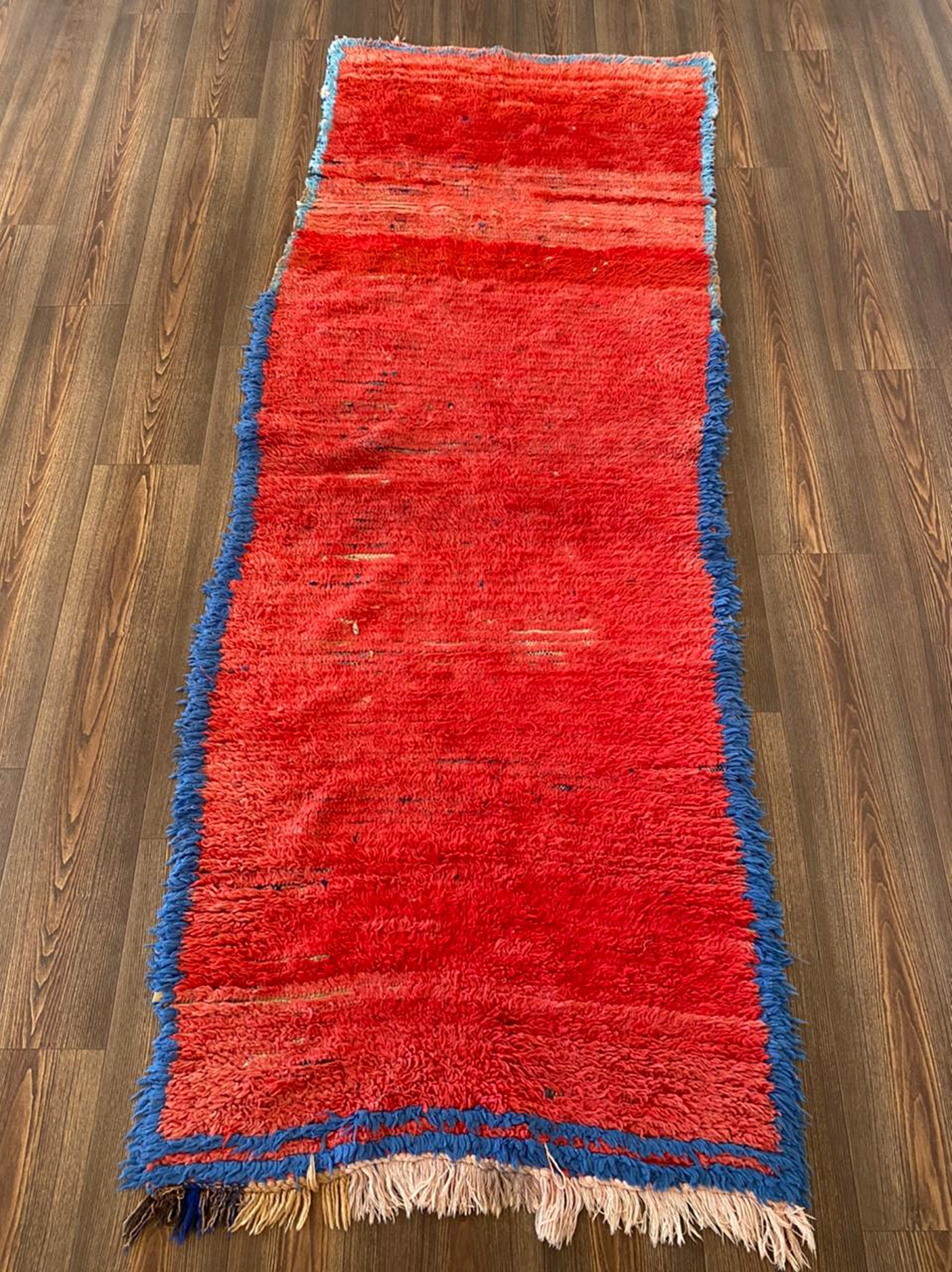 Red runner rug 3x7 ft Moroccan runner rug Berber runner rug. | Etsy
