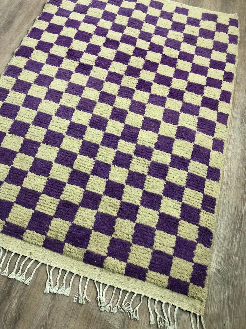 Berber Checker Rug Custom Checkered Rug Wool Rug Moroccan - Etsy