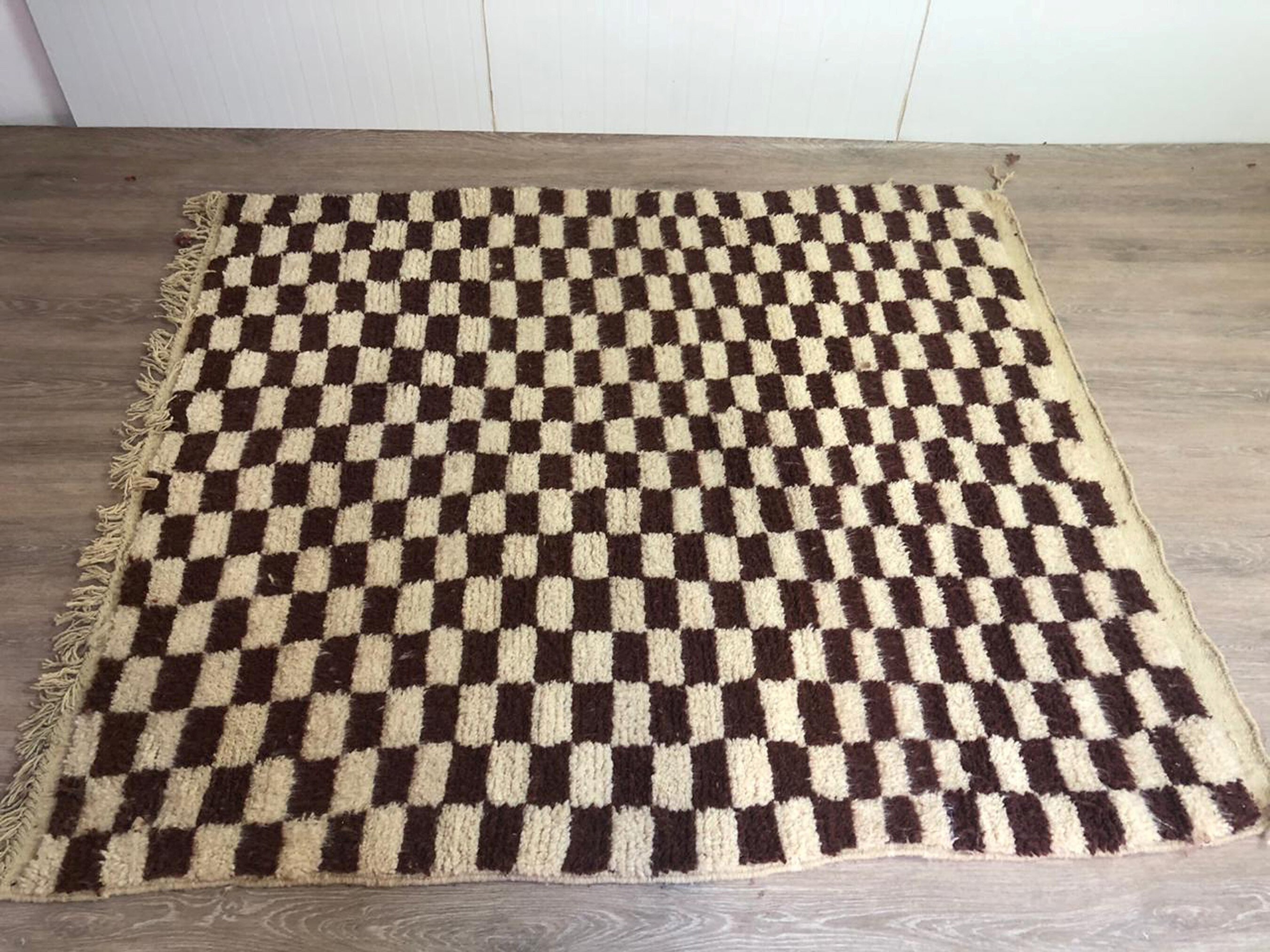 Custom checker rug Checkered area rug Checkerboard rug | Etsy
