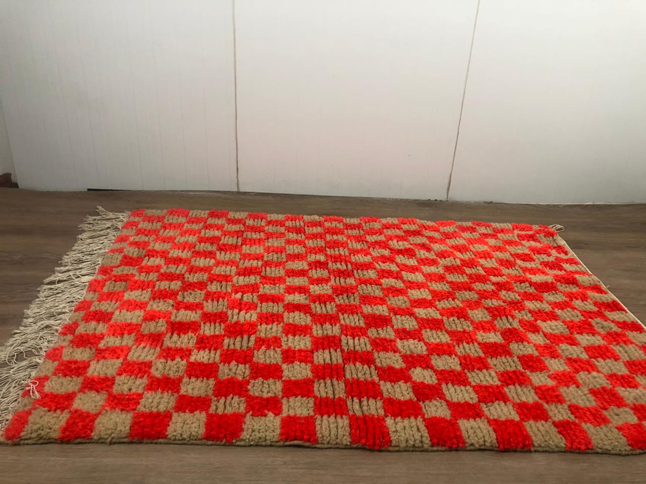 Berber Checker Rug Custom Checkered Rug Wool Rug Moroccan - Etsy