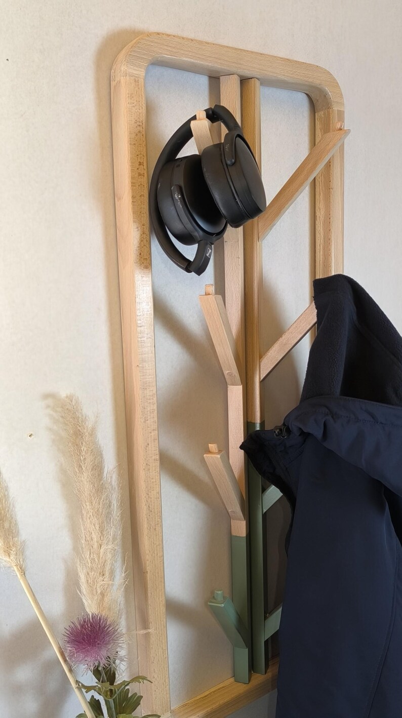 Versatile Wooden Wall-mounted Coat Rack – Beechwood Decorative Hanger ...