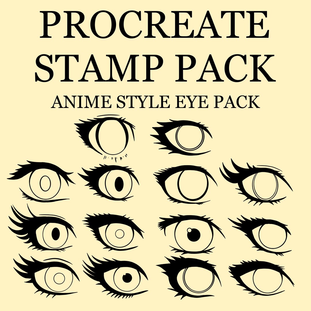 Procreate Anime/manga Eye Stamp Pack, 14 Procreate Anime Eye Stamps ...