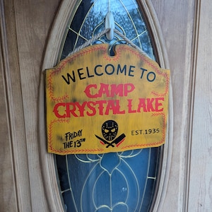 Friday the 13th Horror Wood Signs Jason Mask Camp Crystal Lake - Etsy